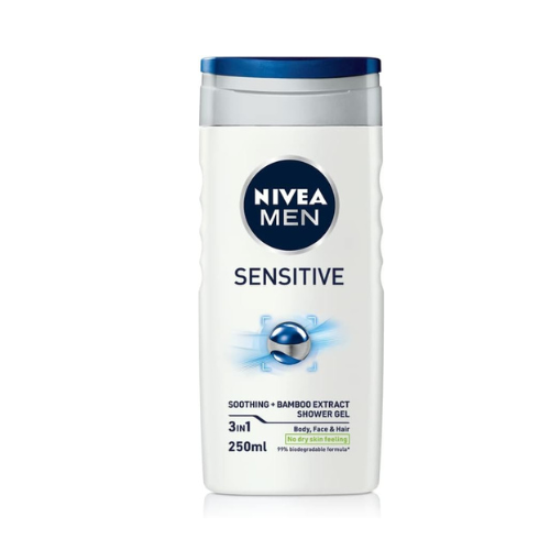NIVEA MEN Sensitive Shower Gel P(24 x 250ml), Alcohol-Free Sensitive ...